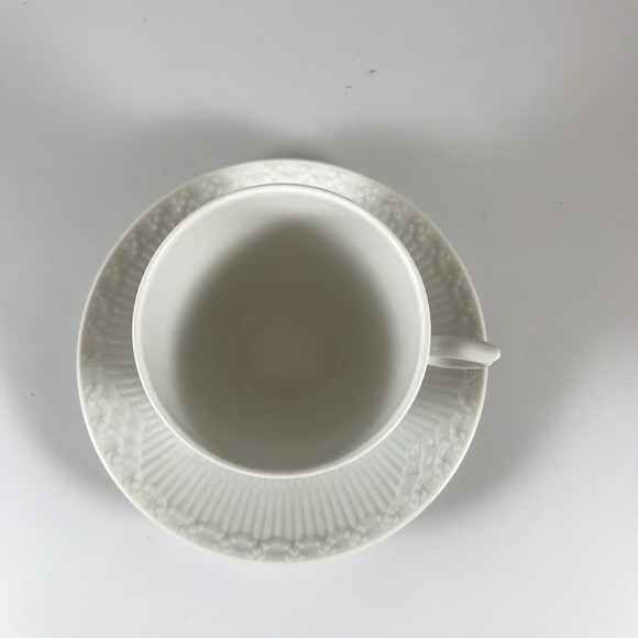 Dining | White Half Lace Fluted Royal Copenhagen Tea Cup Saucer Denmark ...
